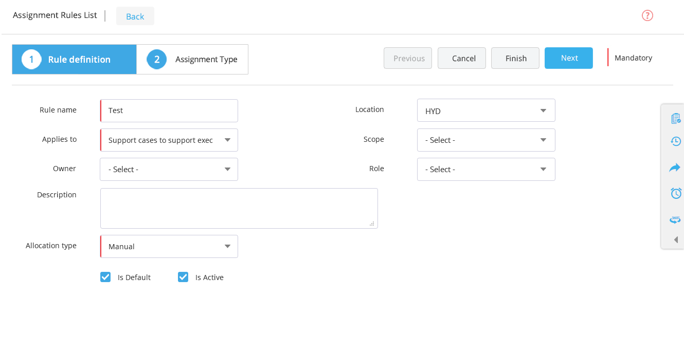 Define an Assignment Rule | Help Guide | Knowledge Base | CentraHub CRM